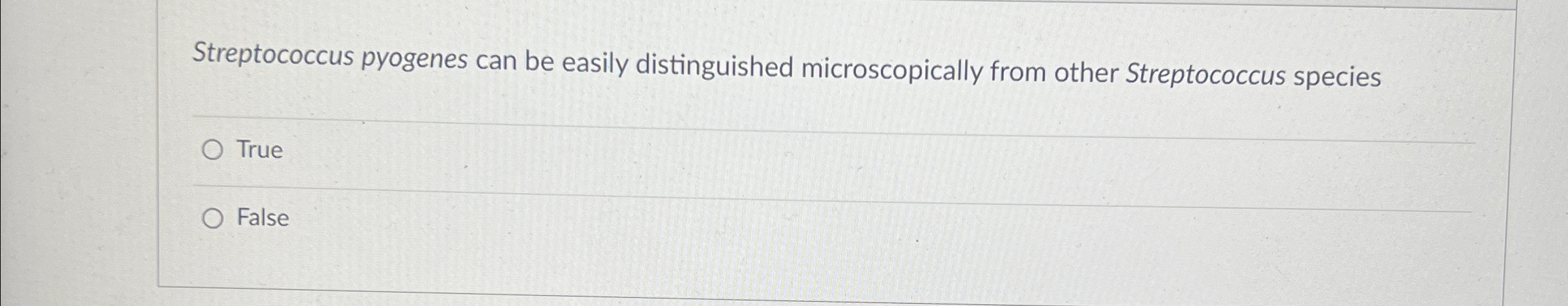 Solved Streptococcus pyogenes can be easily distinguished | Chegg.com