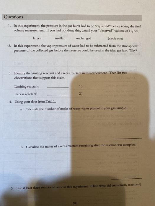 Solved Name Lab Section 1 2 3 4 5 6 7 8 Lab Partner 5751