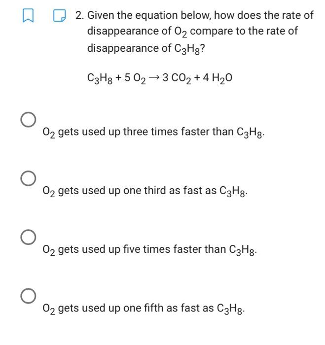 Solved 2. Given the equation below, how does the rate of | Chegg.com