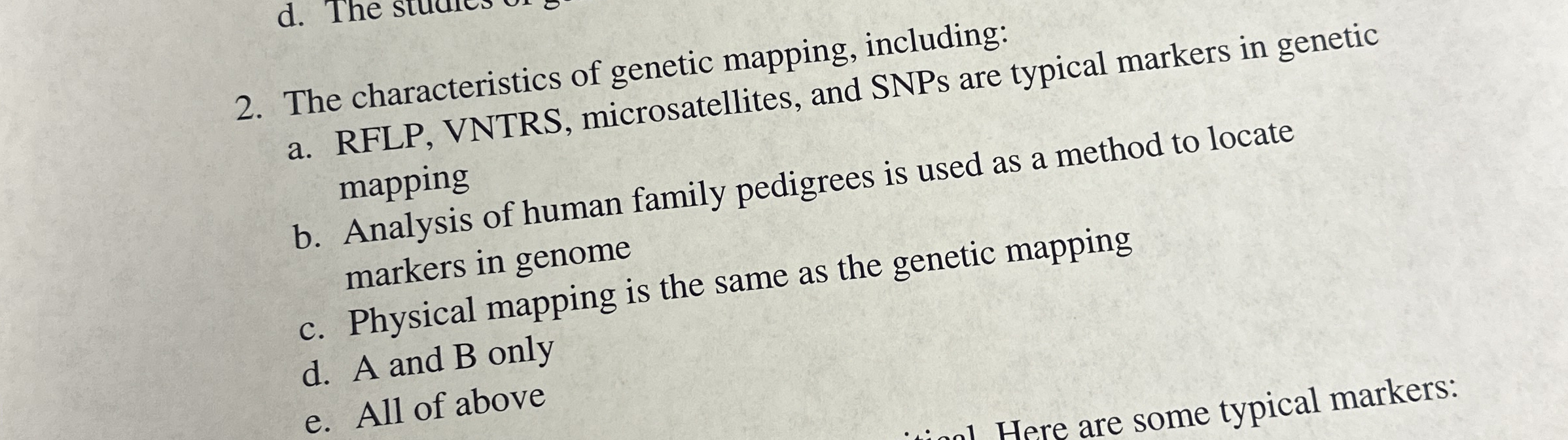 Solved The characteristics of genetic mapping, including:a. | Chegg.com