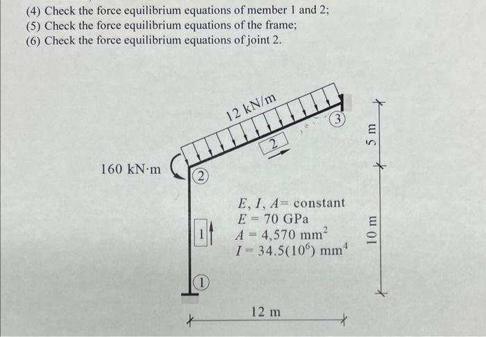 Solved (4) Check the force equilibrium equations of member 1 | Chegg.com
