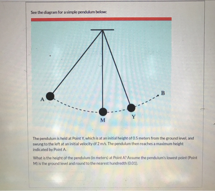 Solved See the diagram for a simple pendulum below: B A M | Chegg.com