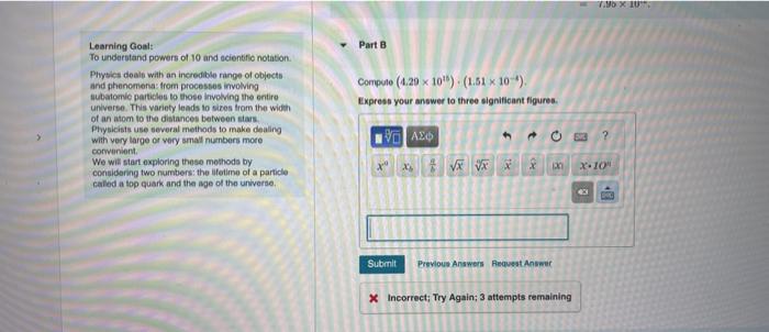 Solved Learning Goal: Part B To understand powers of 10 and | Chegg.com