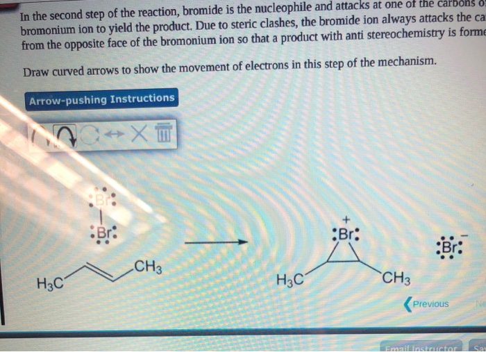 Solved In the second step of the reaction, bromide is the | Chegg.com