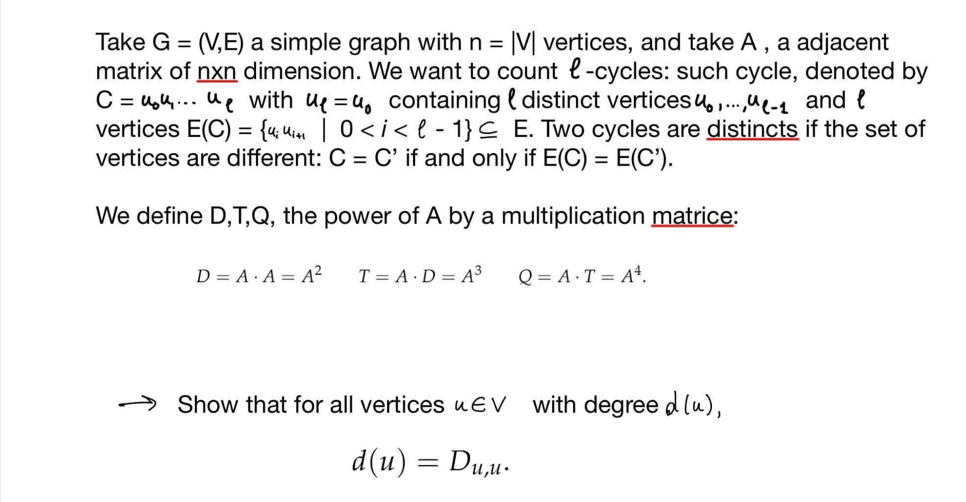 Solved Take G=(V,E) a simple graph with n=∣V∣ vertices, and | Chegg.com