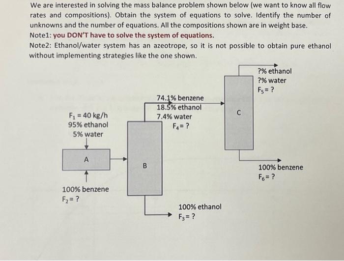 Solved We are interested in solving the mass balance problem | Chegg.com