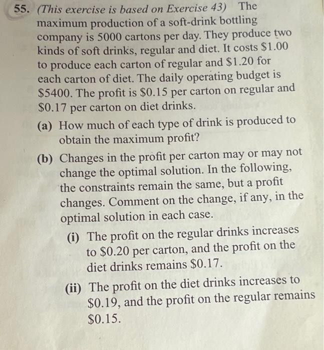 Solved 55. (This exercise is based on Exercise 43) The | Chegg.com