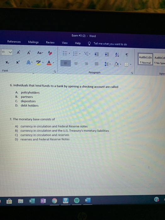 Solved Exam 3 2 Word References Mailings Review Tell Me