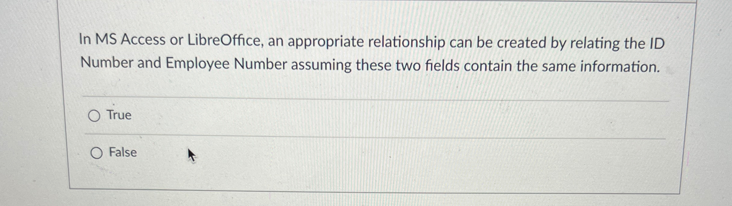 Solved In MS Access or LibreOffice, an appropriate | Chegg.com