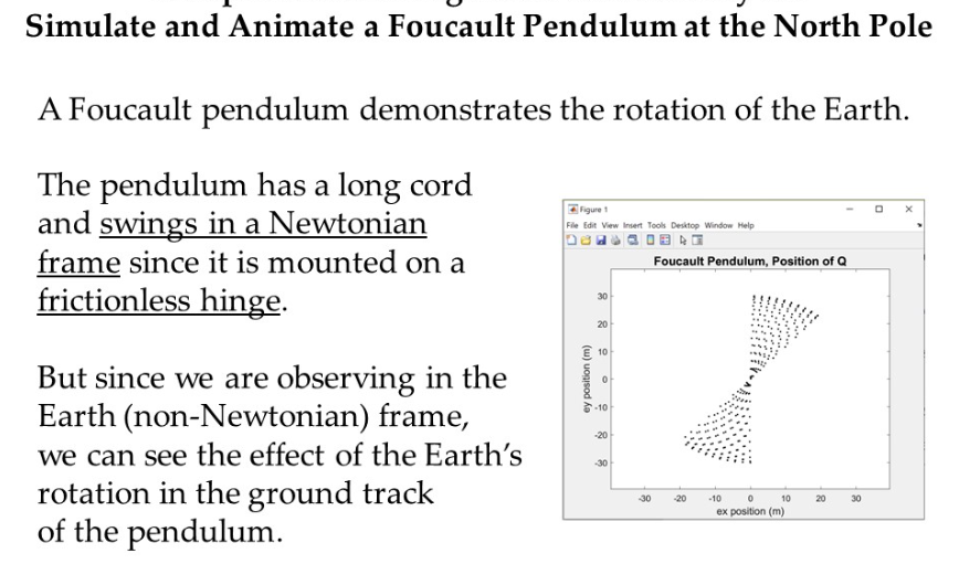 Solved Simulate and Animate a Foucault Pendulum at the North | Chegg.com