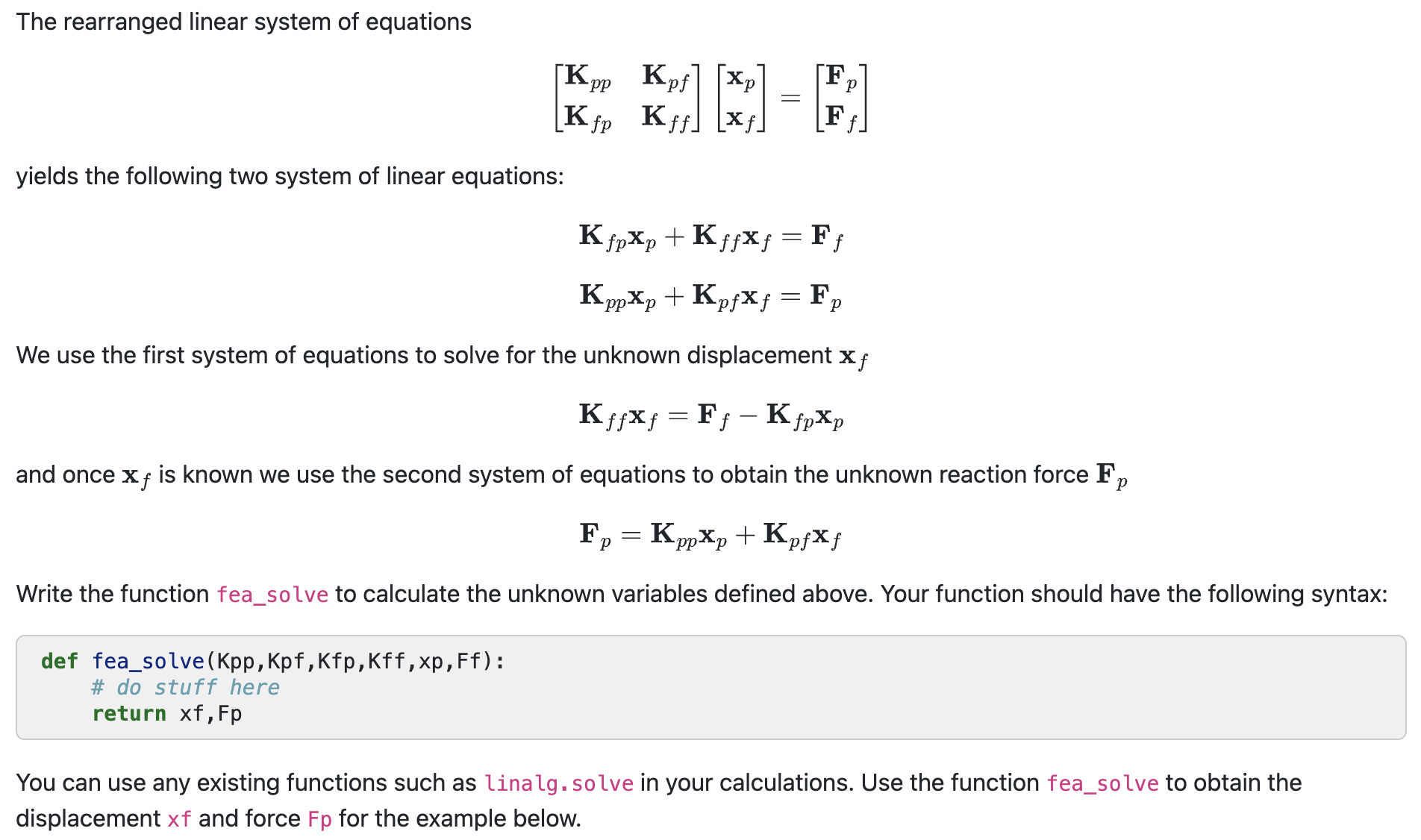 Solved The rearranged linear system of | Chegg.com
