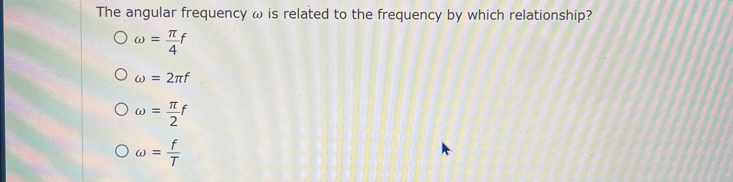 Solved The angular frequency ω ﻿is related to the frequency | Chegg.com