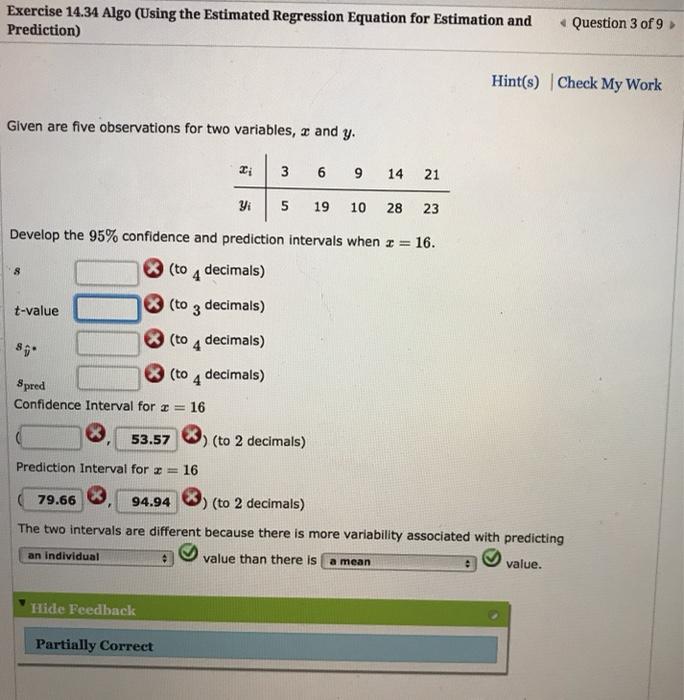 Solved Exercise 14.34 Algo (Using the Estimated Regression | Chegg.com