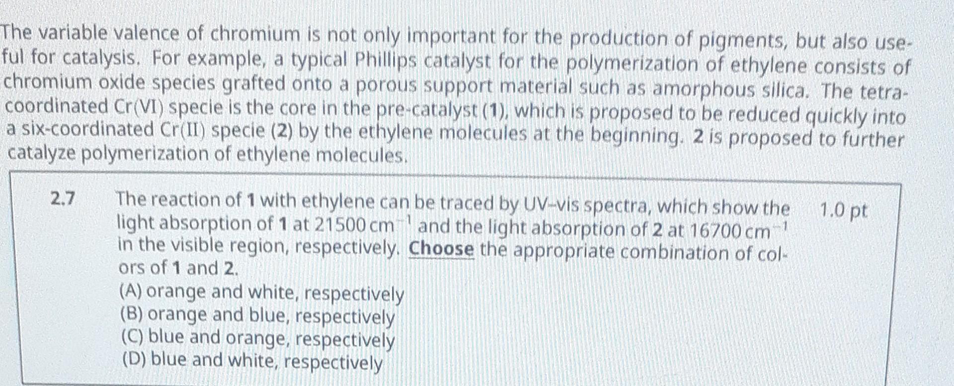 Solved The variable valence of chromium is not only | Chegg.com