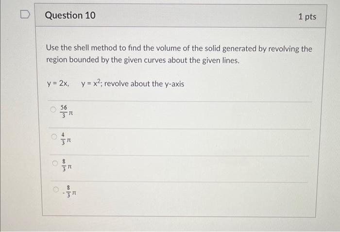 Solved Use the shell method to find the volume of the solid | Chegg.com