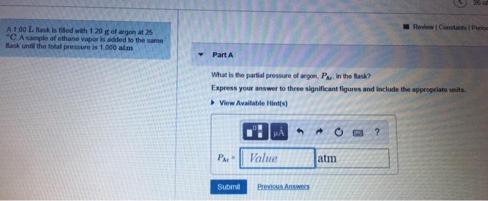 Solved 26 of Review Constants Patio A 100 L flook is filled | Chegg.com