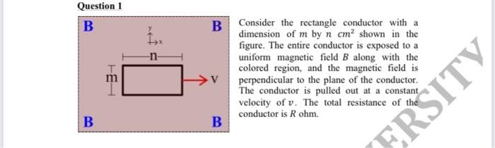 Solved Question 1 B B -n Consider the rectangle conductor | Chegg.com