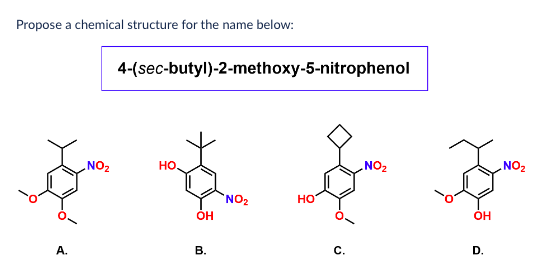 Solved Propose a chemical structure for the name | Chegg.com