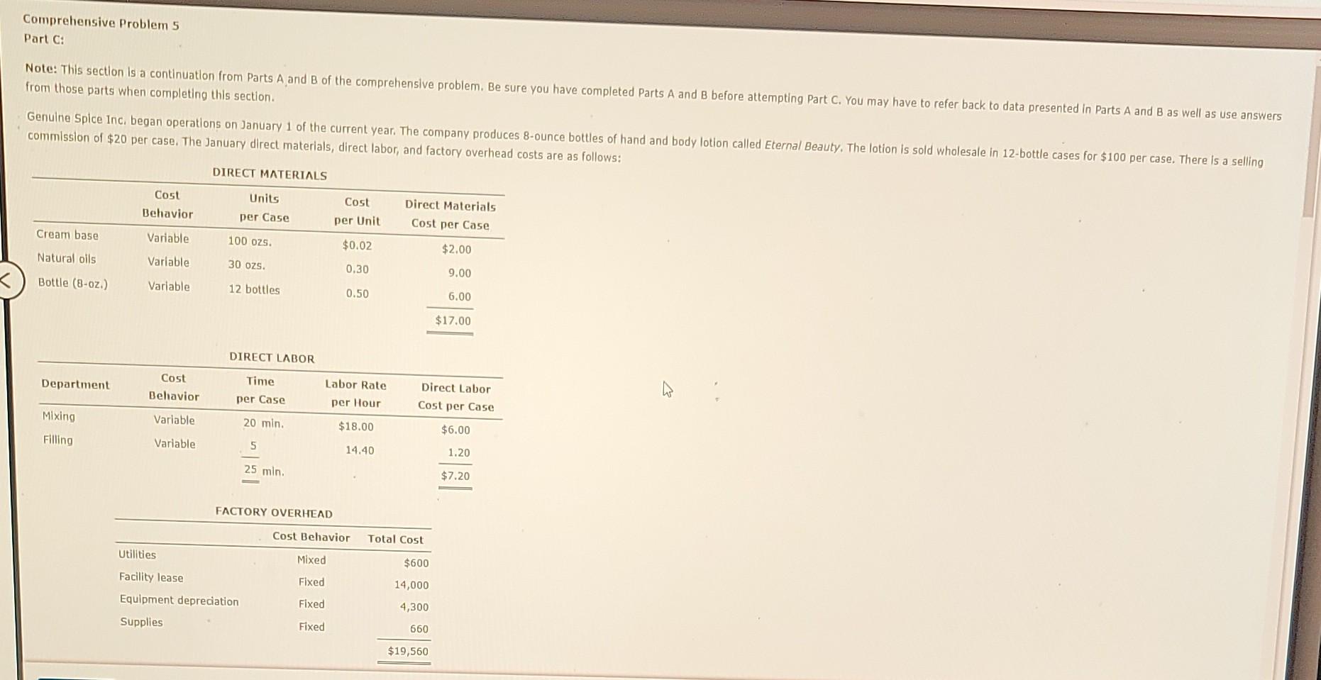Solved Comprehensive Problem 5 Part C Note This Section Is
