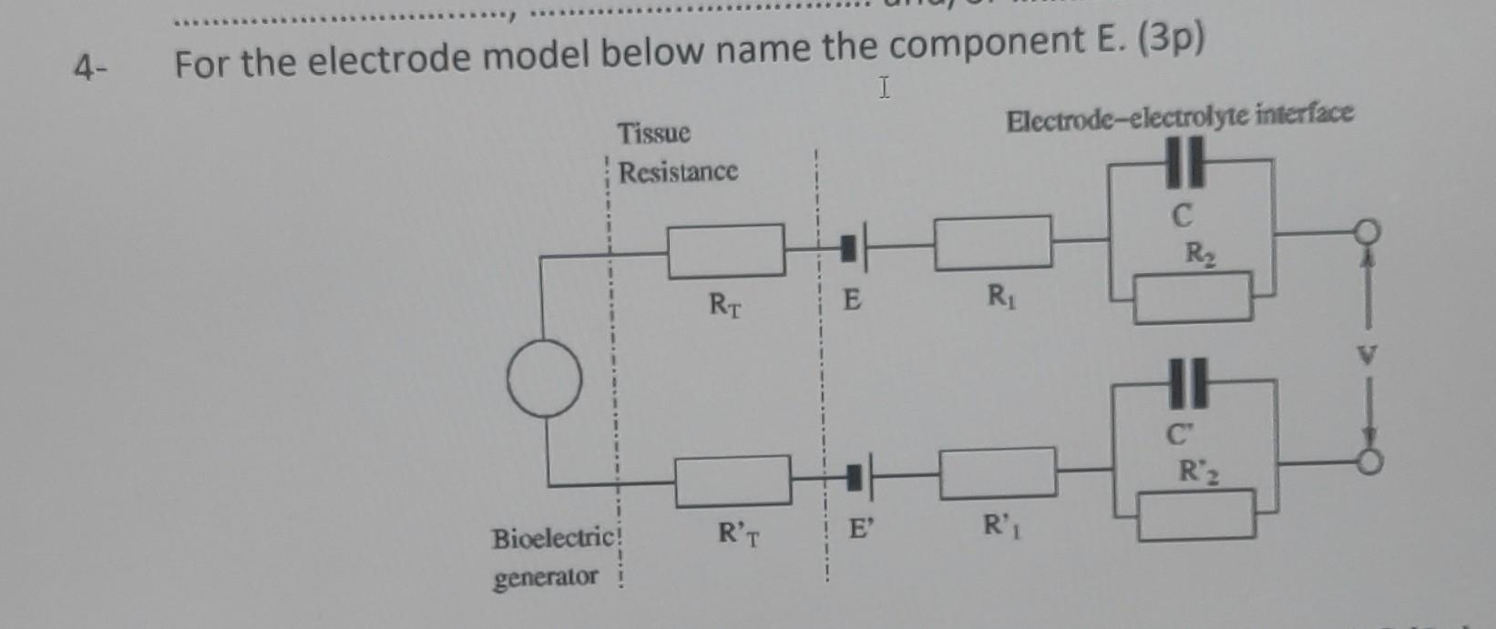 Solved For the electrode model below name the component E. | Chegg.com