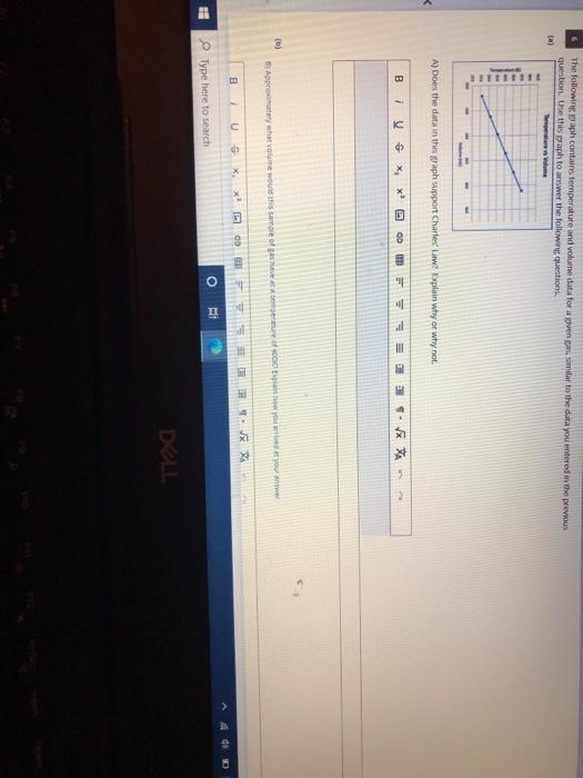 Solved The following graphi contains temperature and volume | Chegg.com