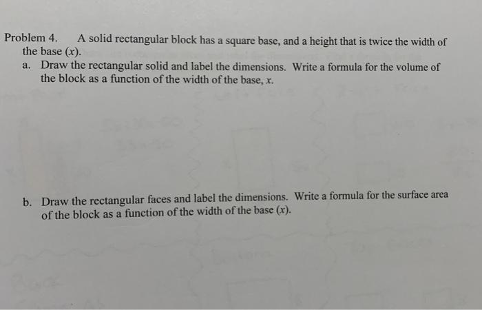 Solved Problem 4. A solid rectangular block has a square | Chegg.com
