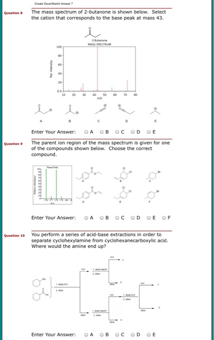 Solved Crewe A Question The mass spectrum of 2-butanone is | Chegg.com