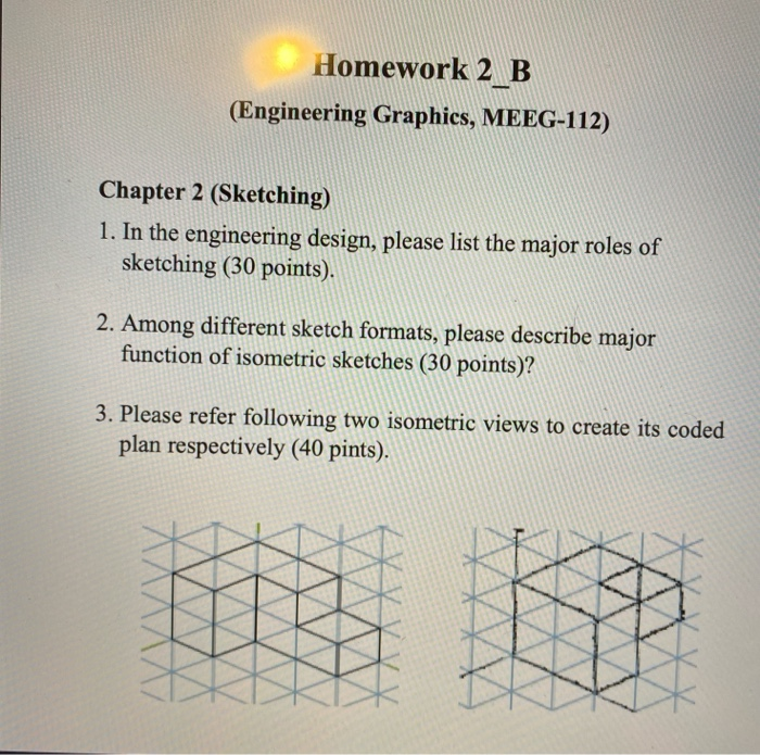 Solved Homework 2 B (Engineering Graphics, MEEG-112) Chapter | Chegg.com