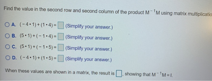 Solved Given M, find Mº' and show that M-?M=1. Find M-1 M-1= | Chegg.com