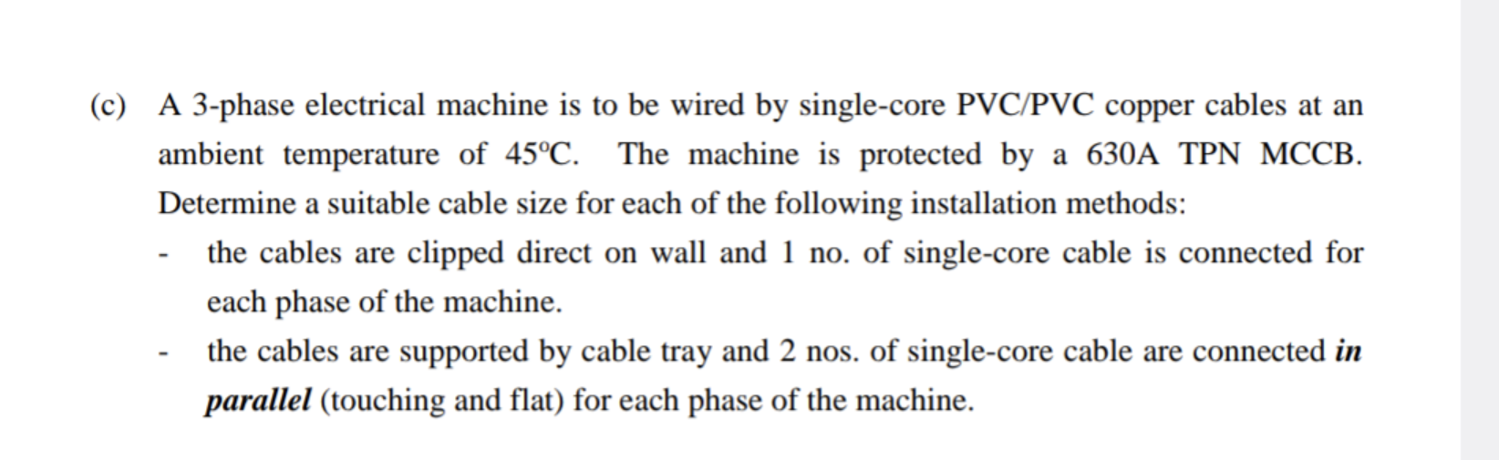 Solved (c) A 3-phase electrical machine is to be wired by | Chegg.com