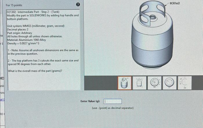 Solved 021302: Intermediate Part - Step 2- (Tank) Modify the | Chegg.com