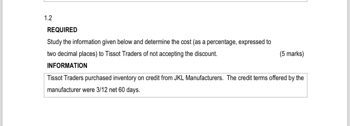 Solved 1.2REQUIREDStudy the information given below and | Chegg.com