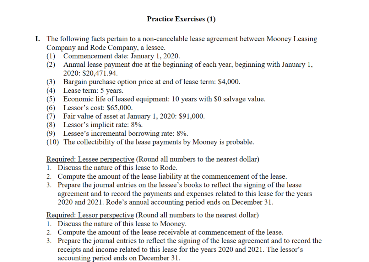 Solved Practice Exercises (1) ﻿I. The following facts | Chegg.com