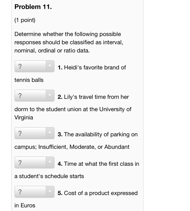 Solved Problem 11. (1 point) Determine whether the following | Chegg.com