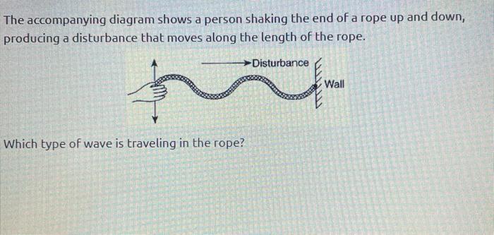 Solved The accompanying diagram shows a person shaking the | Chegg.com