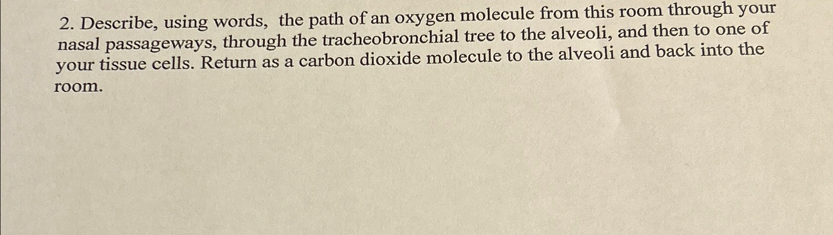Solved Describe, using words, the path of an oxygen molecule | Chegg.com