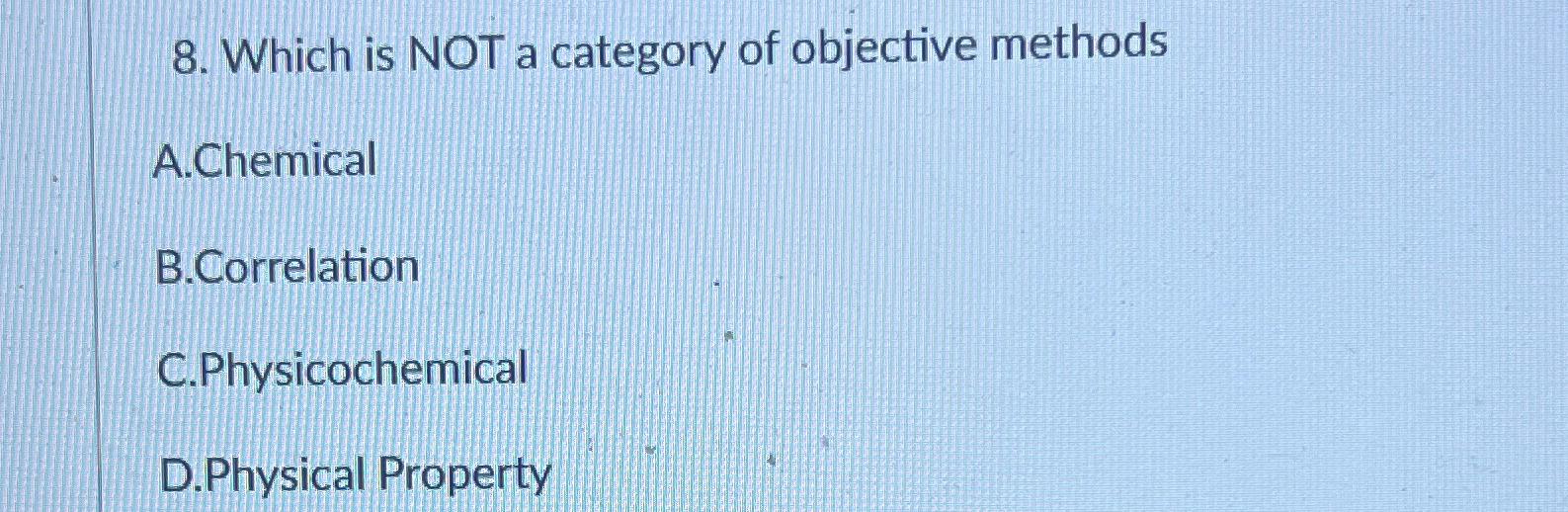 Solved Which is NOT a category of objective | Chegg.com
