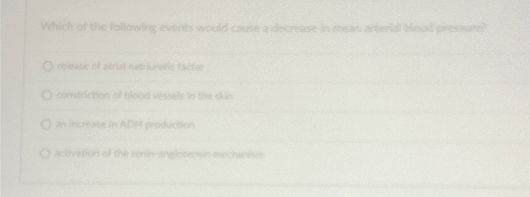Solved Which of the following events would cauce a decrease | Chegg.com
