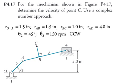 Solved P4.17 ﻿For the mechanism shown in Figure P4.17, | Chegg.com