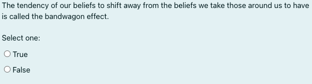 Solved The tendency of our beliefs to shift away from the | Chegg.com