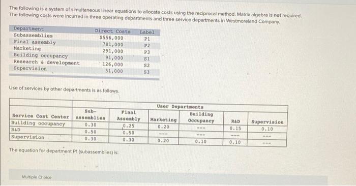 Solved Label The following is a system of simultaneous | Chegg.com