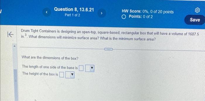 Solved Drum Tight Containers is designing an open-top, | Chegg.com