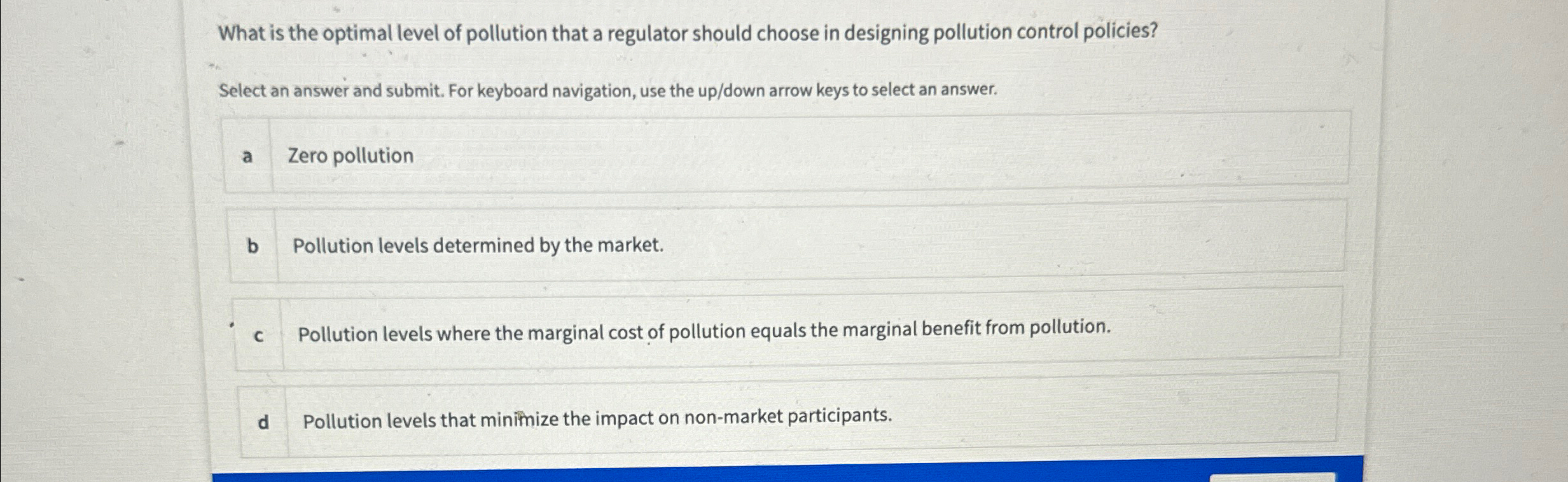 Solved What is the optimal level of pollution that a | Chegg.com