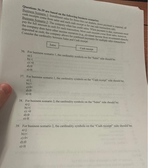 Solved Questions 36−39 are based on the following business | Chegg.com