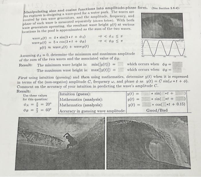 Solved Manipulating sine and cosine functions into | Chegg.com