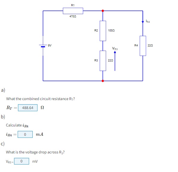 Solved a)What the combined circuit resistance | Chegg.com