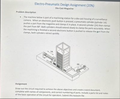 Electro-Pneumatic Design Assignment (20%)Die-Cast | Chegg.com