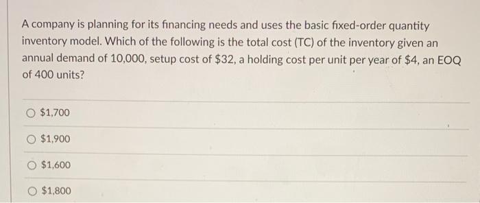 Solved A company is planning for its financing needs and | Chegg.com