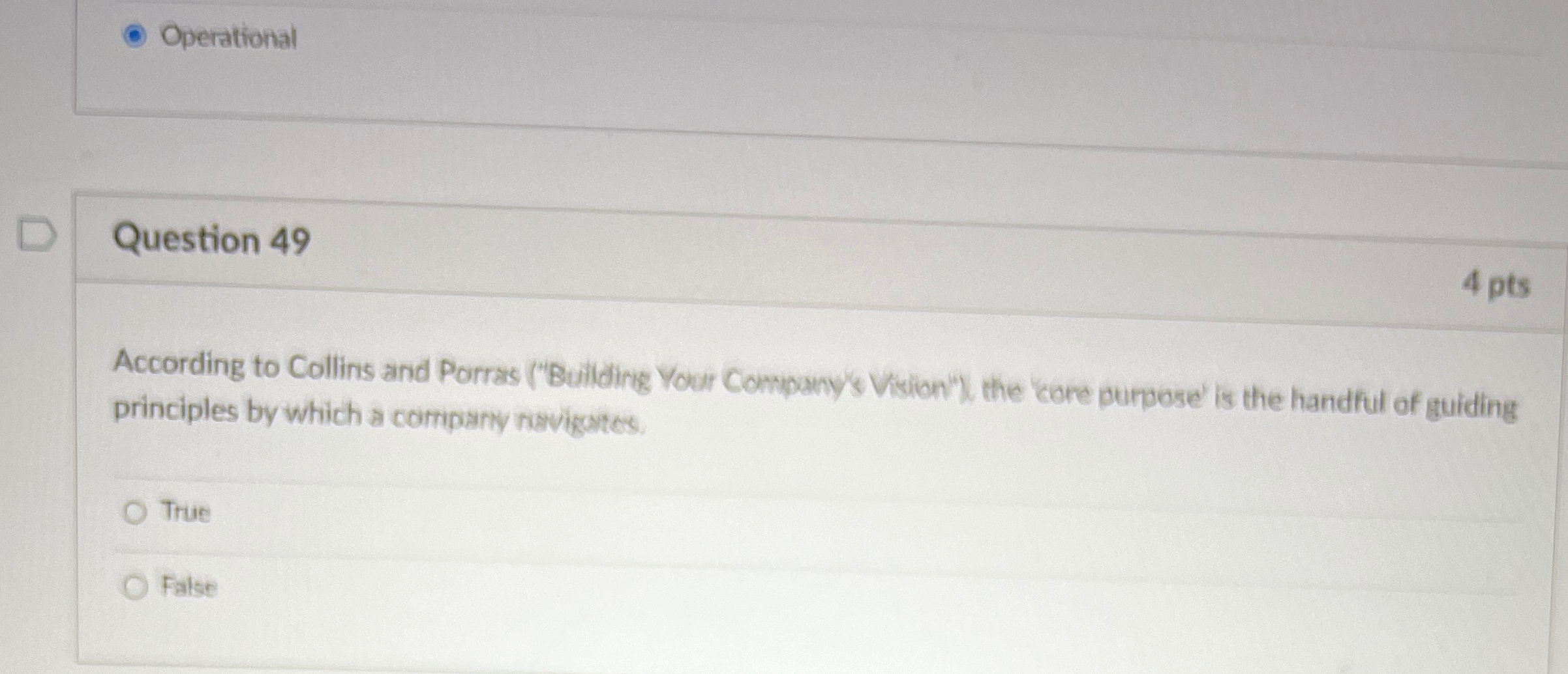 Solved OperationalQuestion 494 ﻿ptsAccording to Collins and | Chegg.com