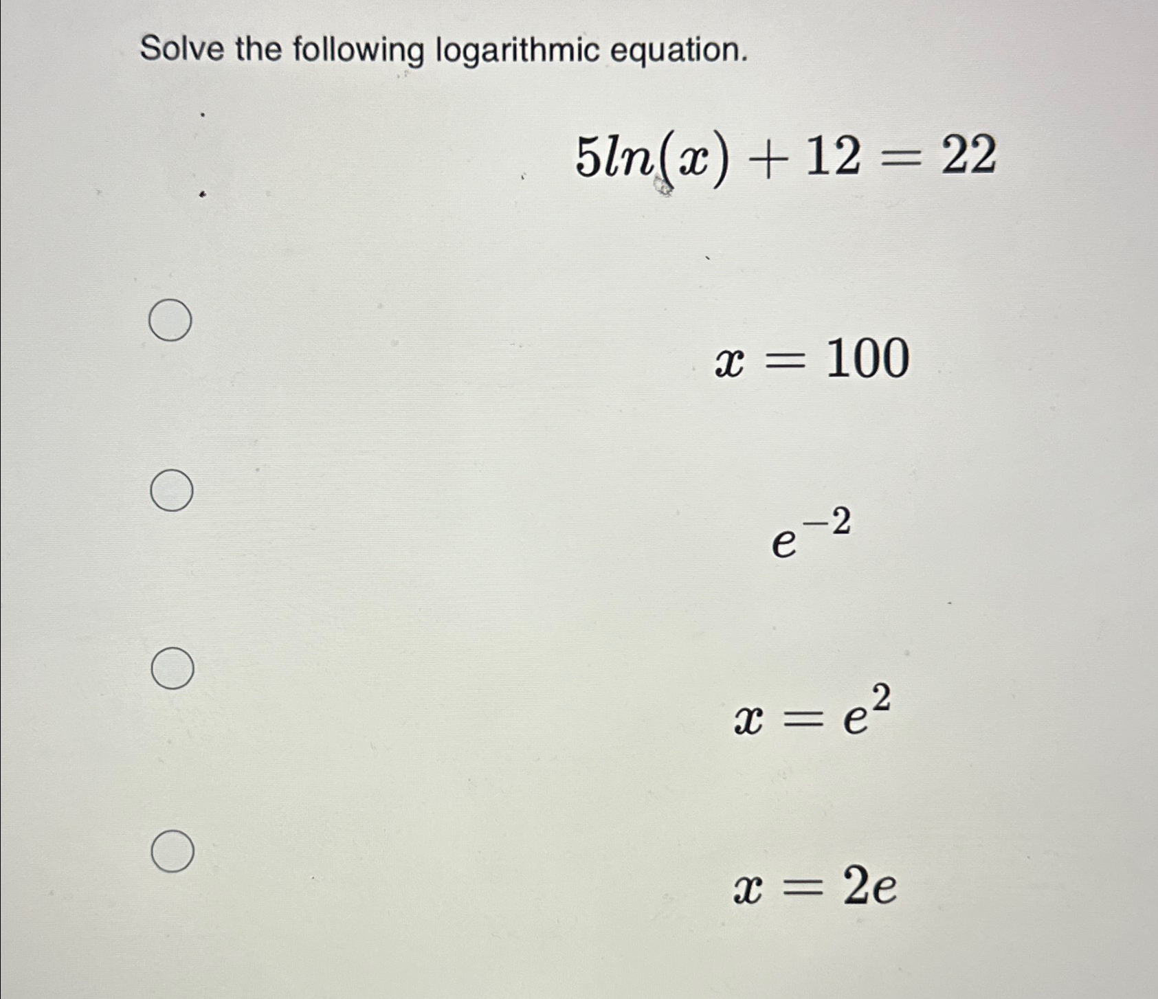 Solved Solve the following logarithmic | Chegg.com